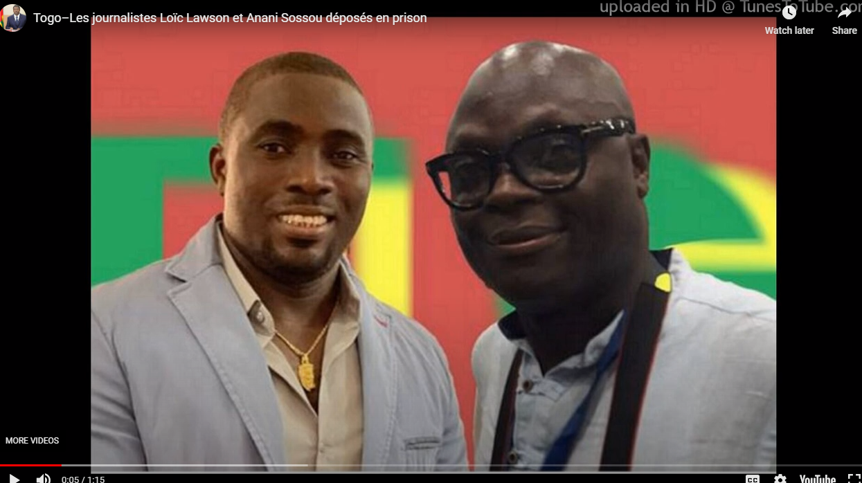 Togolese journalists Loic Lawson and Anani Sossou jailed following minister’s complaint ...